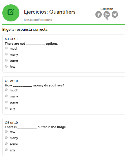 Quantifiers: ETAPA #2: PARA HACER