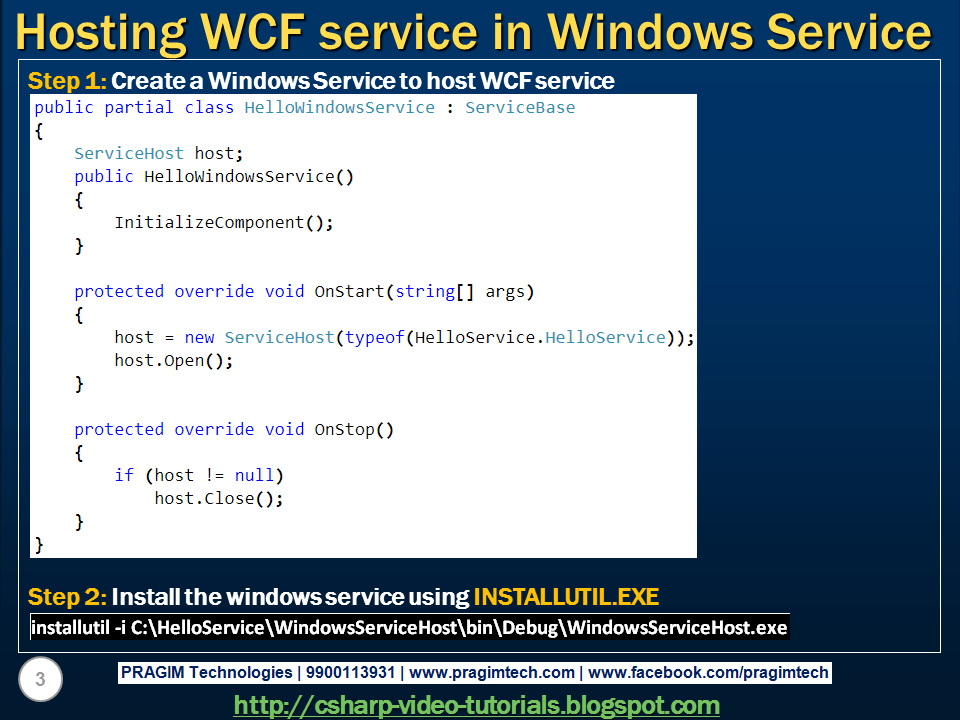 Sql server, .net and c# video tutorial: Part 27 - Hosting a wcf service ...