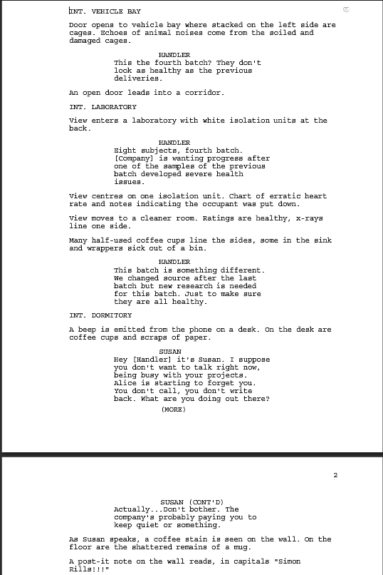 Mark Stamp - Digital Design: Major Project Draft Script: Pacing ...