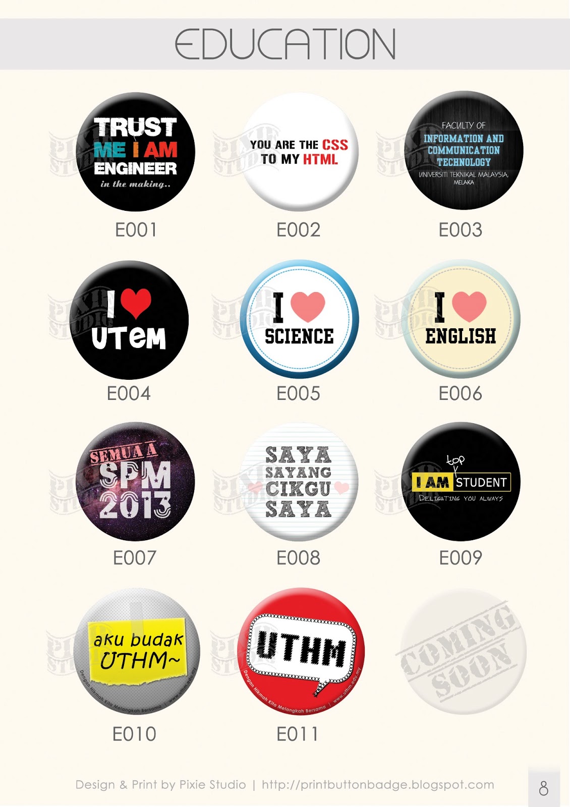 No.1 Button Badge Supplier in Malaysia | Over 10 Years Experience: Katalog