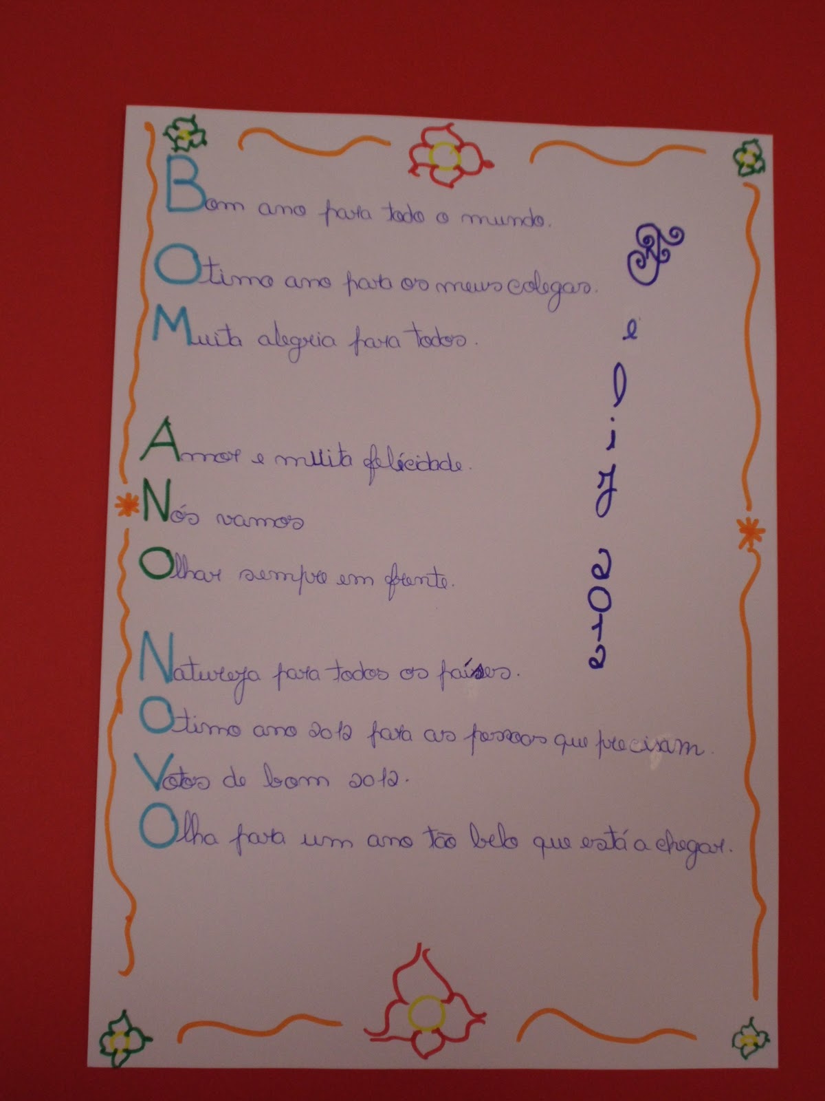 Núcleo de Alcobertas: Acrósticos do Ano Novo