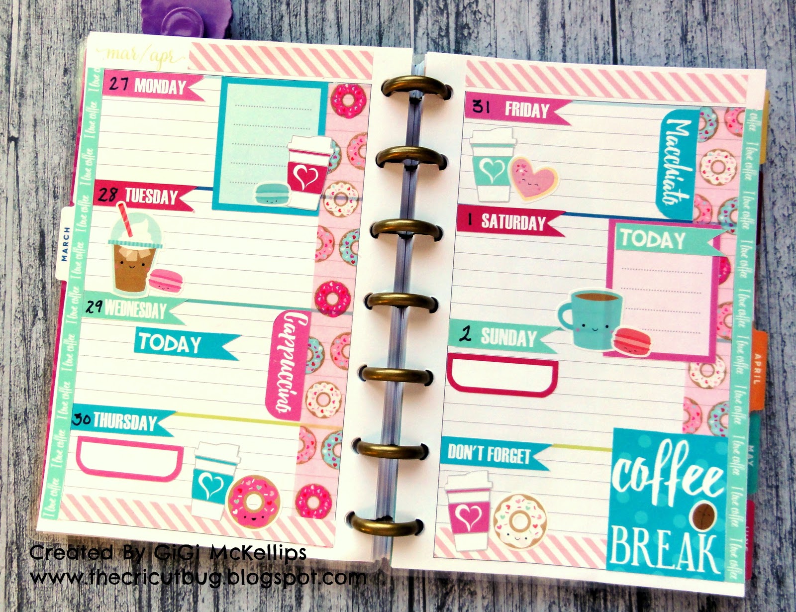 The Cricut Bug: Coffee Themed Mini Happy Planner Pages