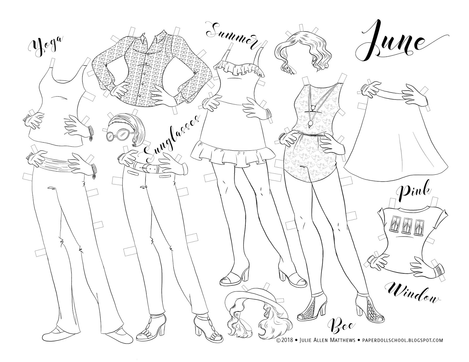 Paper Doll School: June Paper Doll - Set 4