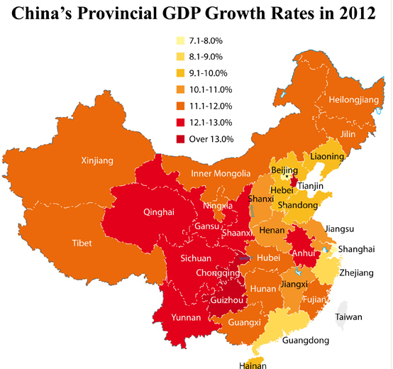 China Provincial GDP for 2012 | NextBigFuture.com
