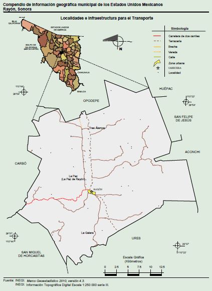 GeneaSon: Genealogía e Historia Sonorense: Mapa del Municipio de Rayón