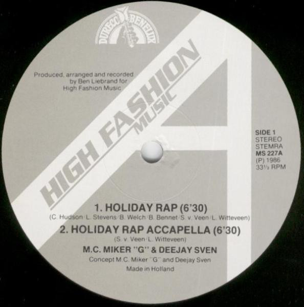 Disco Club: M.C.Miker G & Deejay Sven ‎– Holiday Rap - 1986
