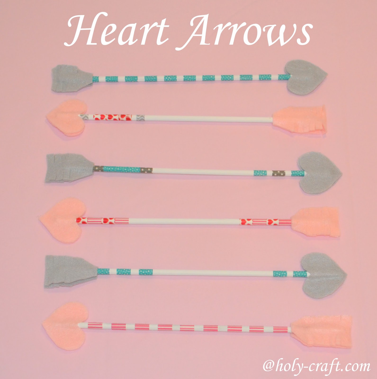 Washi and felt heart arrows