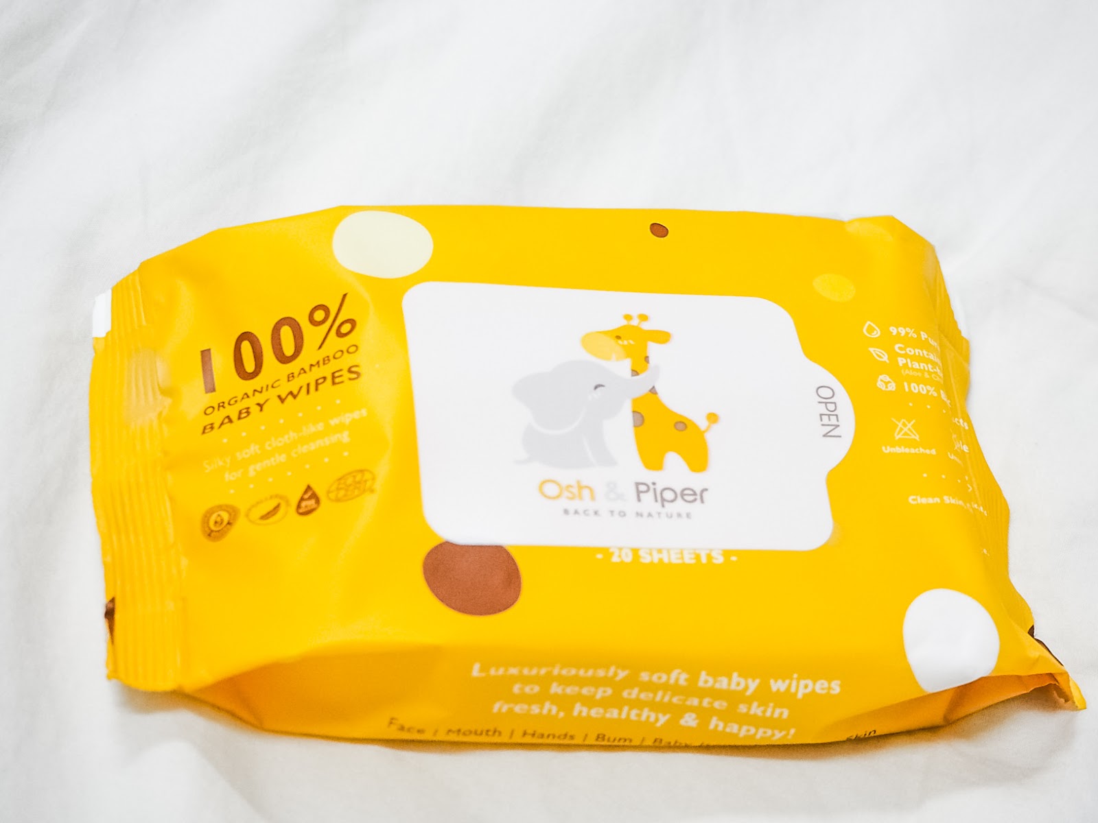Osh and Piper Organic Bamboo Baby Wipes - Jia Shin Lee