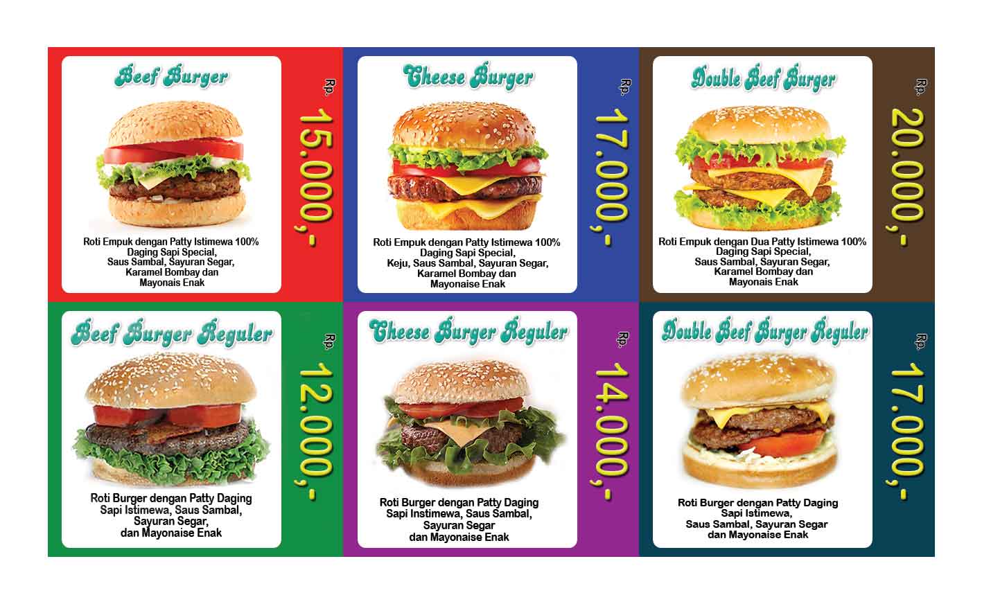 Bunga RC: DESAIN LIST HARGA BURGER