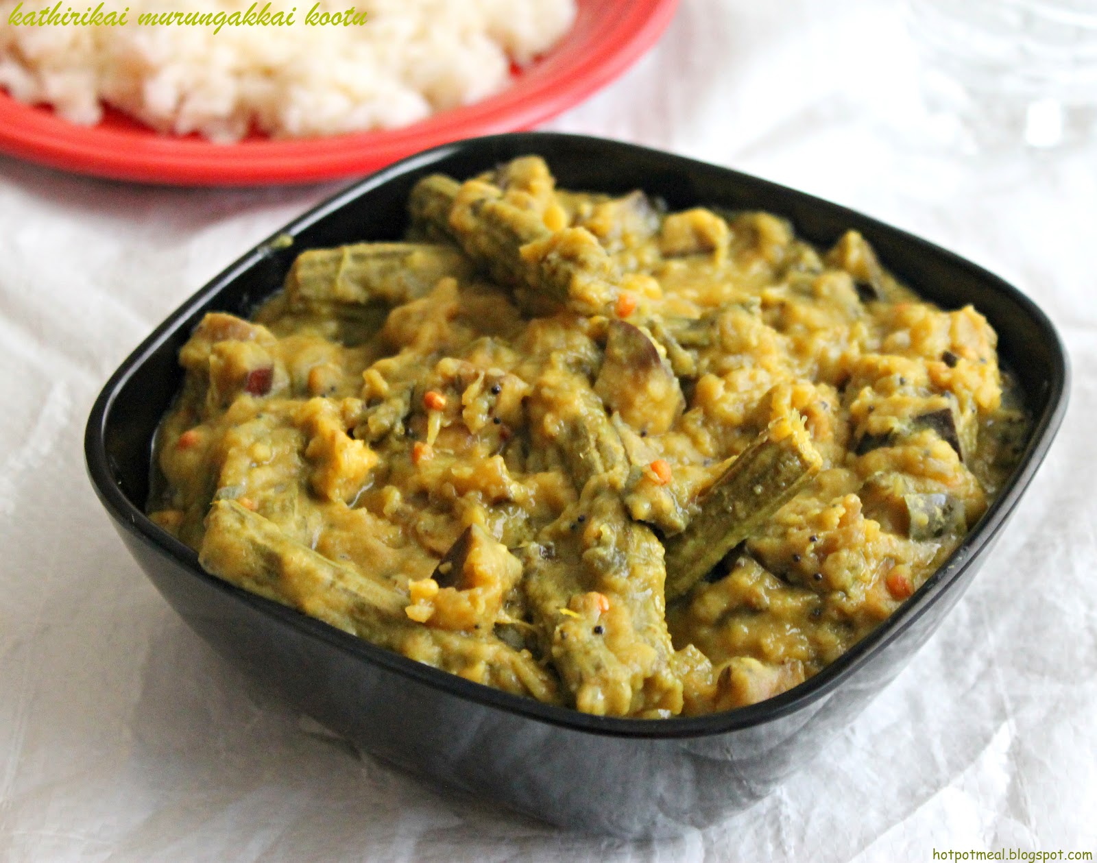 Hot pot cooking: kathirikai murungakkai kootu | Brinjal drumstick kootu