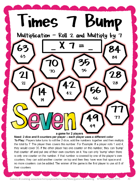 Fun Games 4 Learning: Bump! Bump! Bump! Bump Math Games
