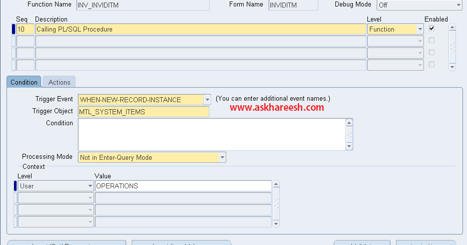 Form Personalization : Calling PL/SQL Procedure Part2 | AskHareesh Blog | Oracle Apps | Fitness ...