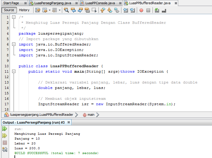 Menghitung Luas Persegi Panjang Dengan Java Menggunakan Class Scanner ...
