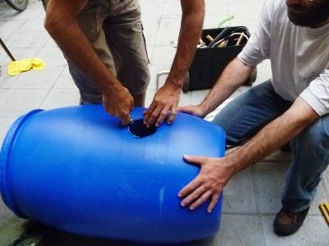 biogas Digester by plastic drum under construction ~ Biogas Plant ...