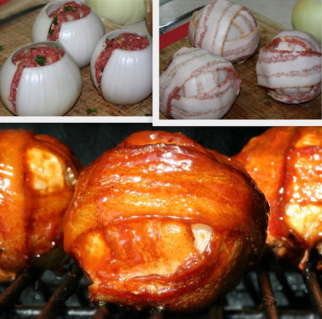 Bacon Wrapped Stuffed Onion Bombs - Yummy Recipe