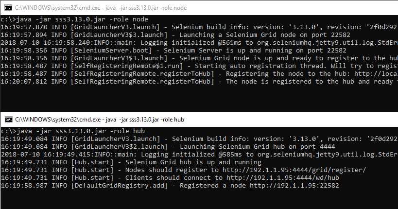 Selenium-grid - A simple desktop setup on Windows