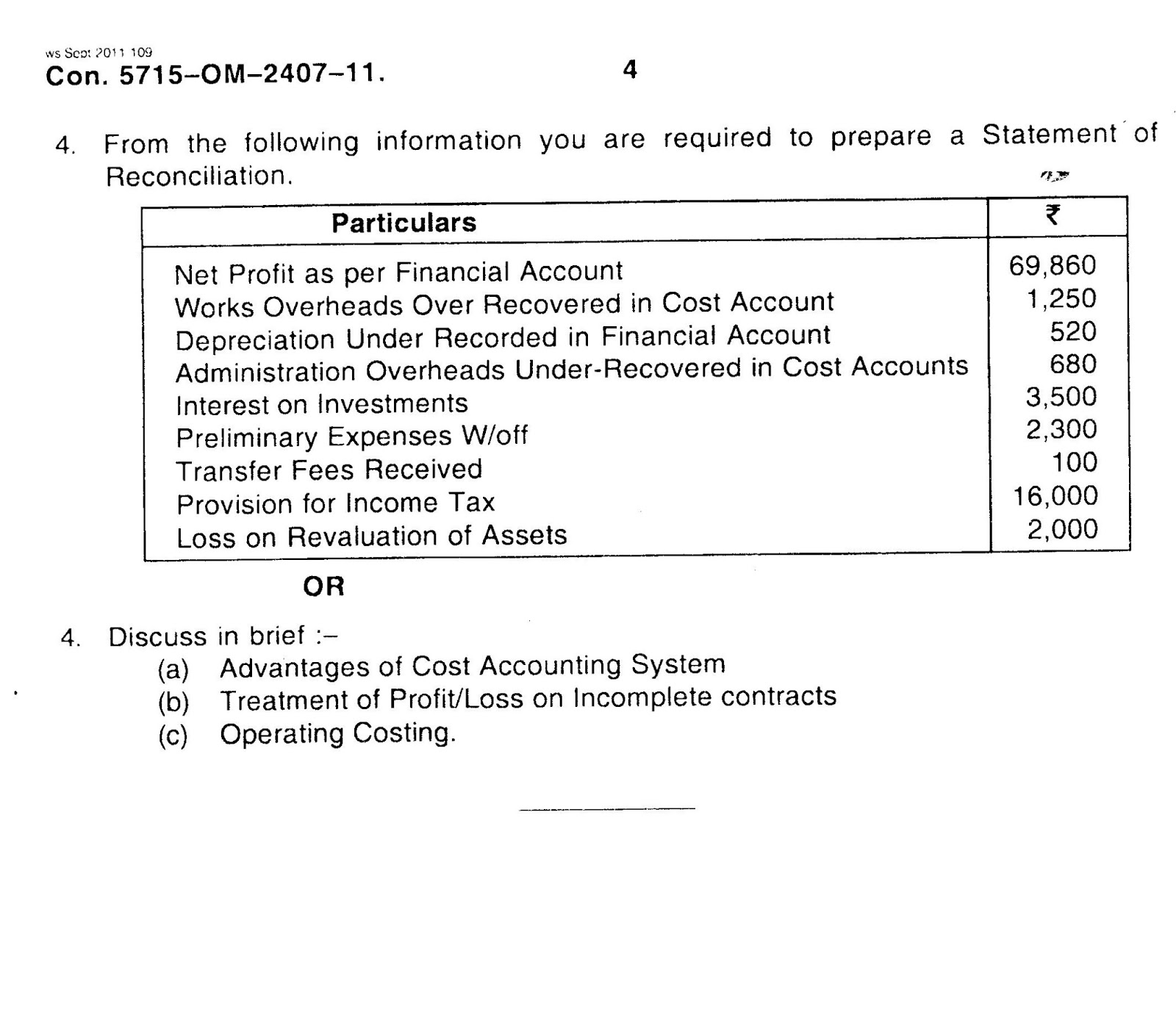 Question Papers Collection COST ACCOUNTING PAPER III METHODS AND question-papers-collection-cost-accounting-paper-iii-methods-and