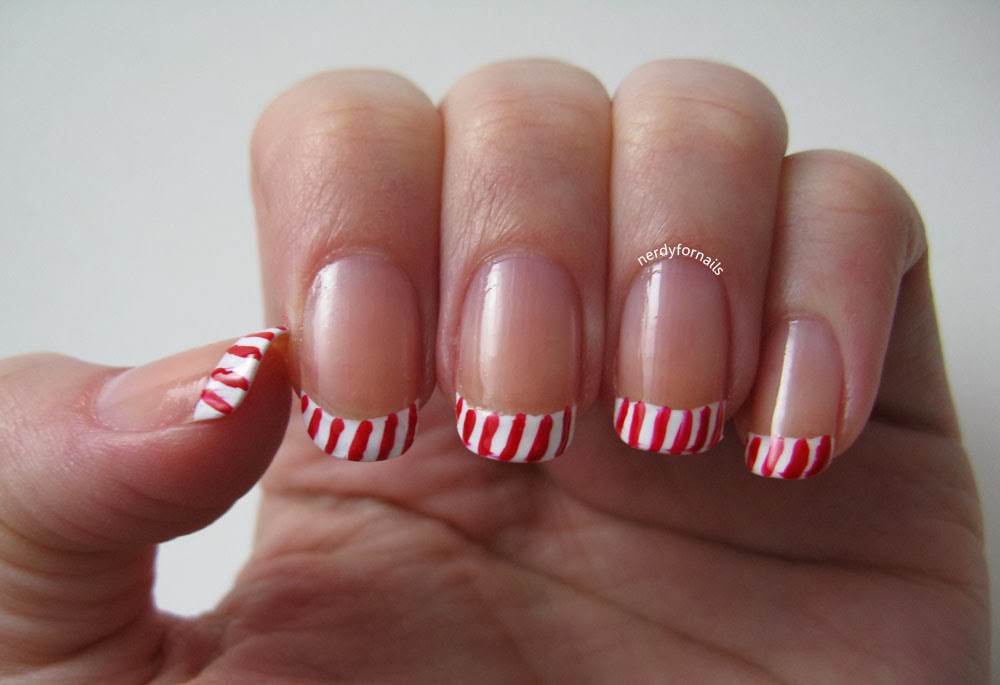 Nerdy for Nails: Candy Cane French Tips