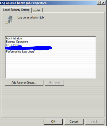 Error : Task Scheduler - This task requires that the user account ...