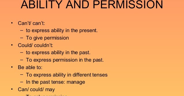 can for ability and permission