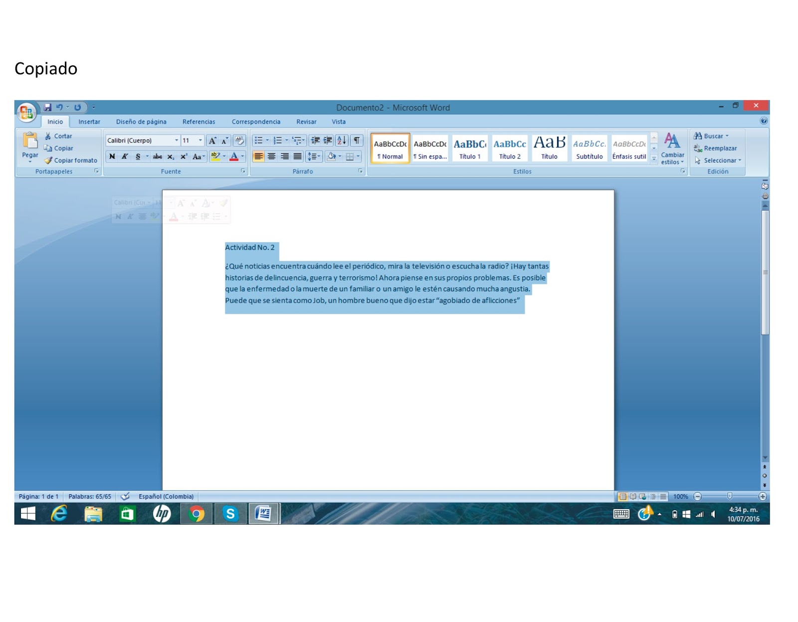 INFORMATICA BASICA MSW: COPIADO
