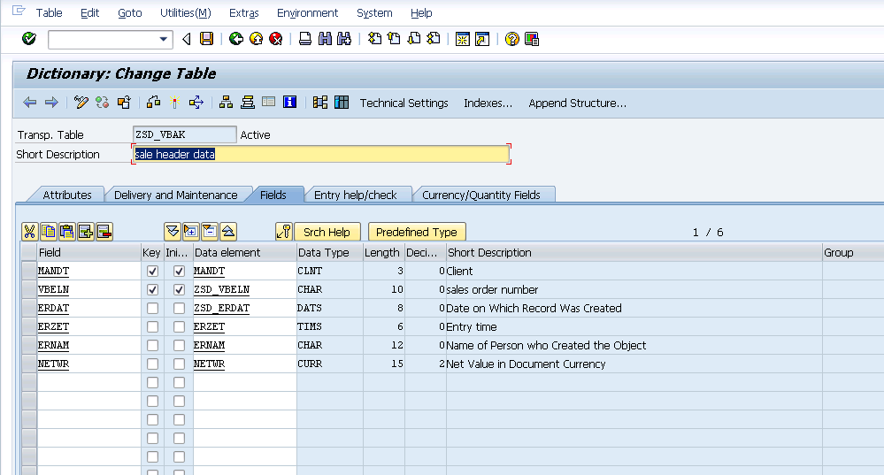 Sap Tech Including Structure To The Customized Table