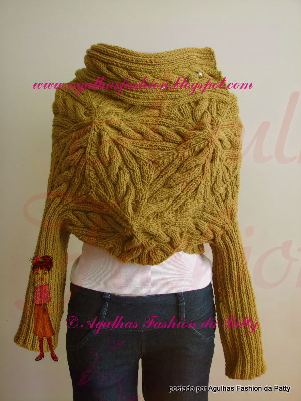 Agulhas Fashion da Patty: Capecho Vogue - caramelo