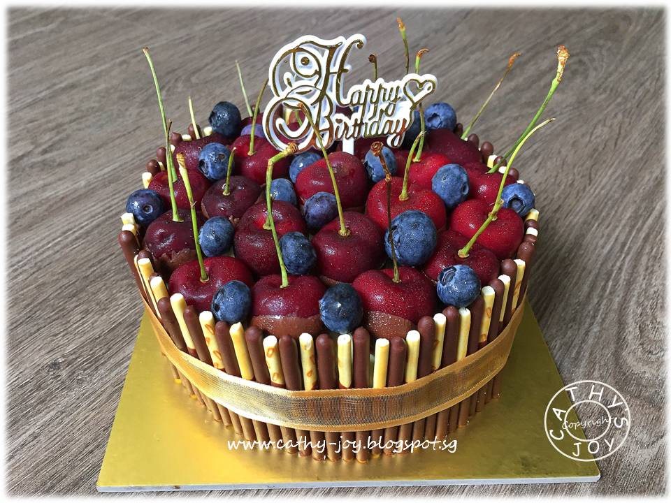 cathy's joy: Cherry Pocky Cake