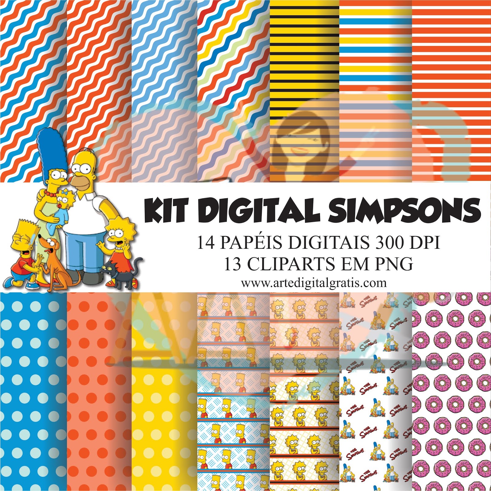KIT DIGITAL SIMPSONS GRÁTIS - Arte Digital Grátis