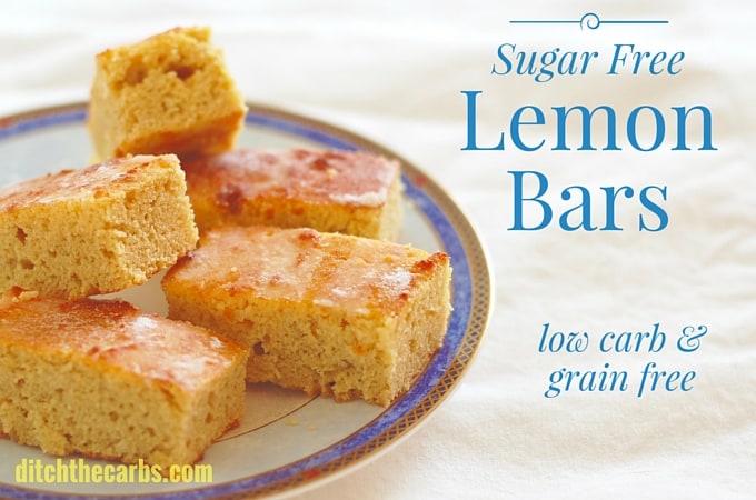 The Low Carb Diabetic: Lemon 'Sponge' Cake Bars : Low Carb and Sugar Free