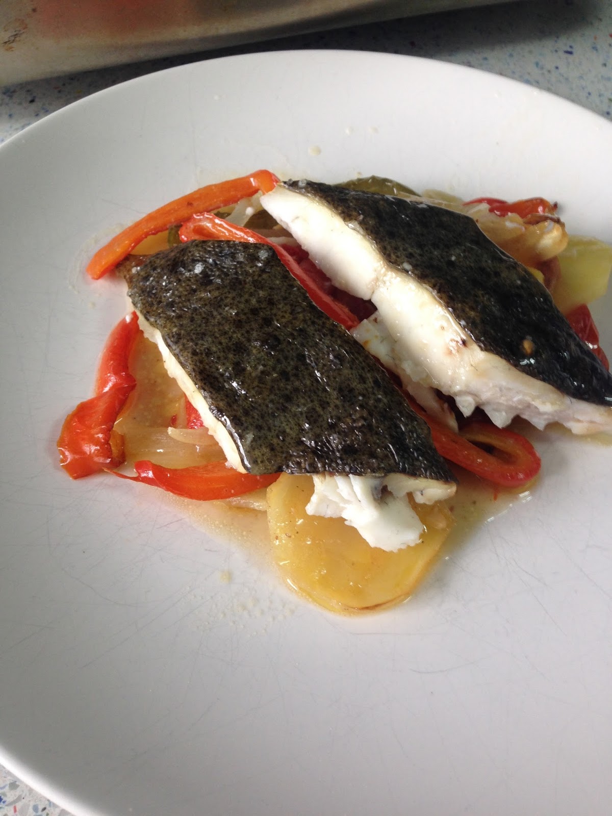 Blue Cuisine: Rodaballo asado con verduras