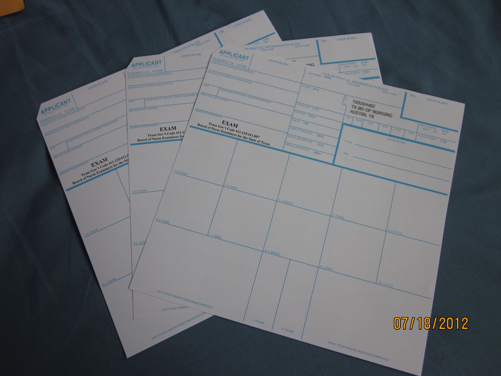 My Nclex Preparation: Fingerprint Card Arrived Today