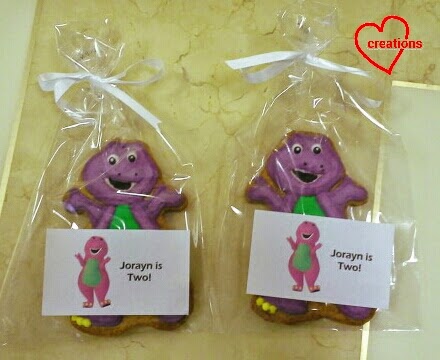 Loving Creations for You: Barney the Dinosaur Brown Sugar Cookies