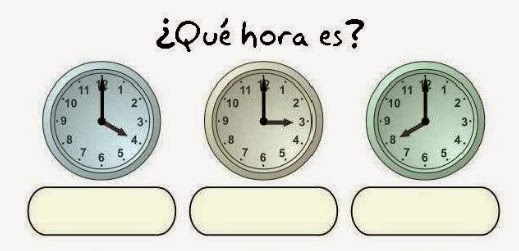 En el aula de... Segundo 2016-17: REPASANDO LAS HORAS