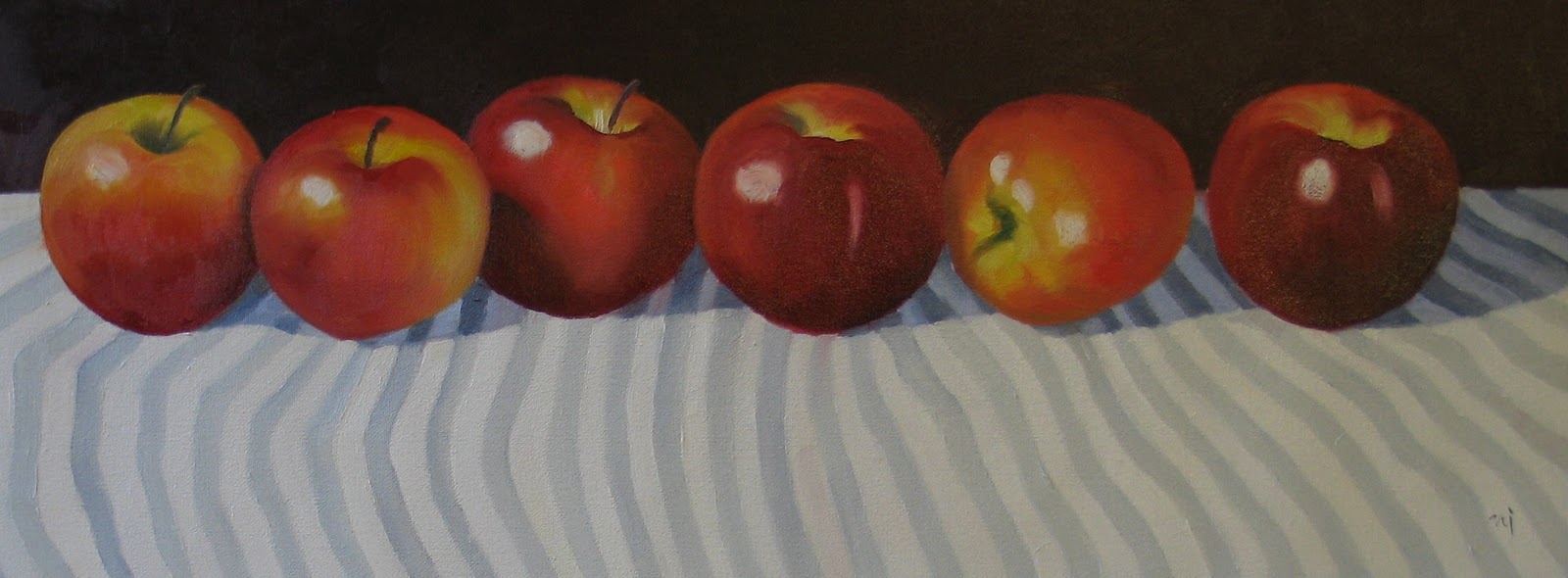 Nel's Everyday Painting: Line of Apples - SOLD
