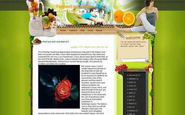 Green Rainbow Nature Blogger Template Download