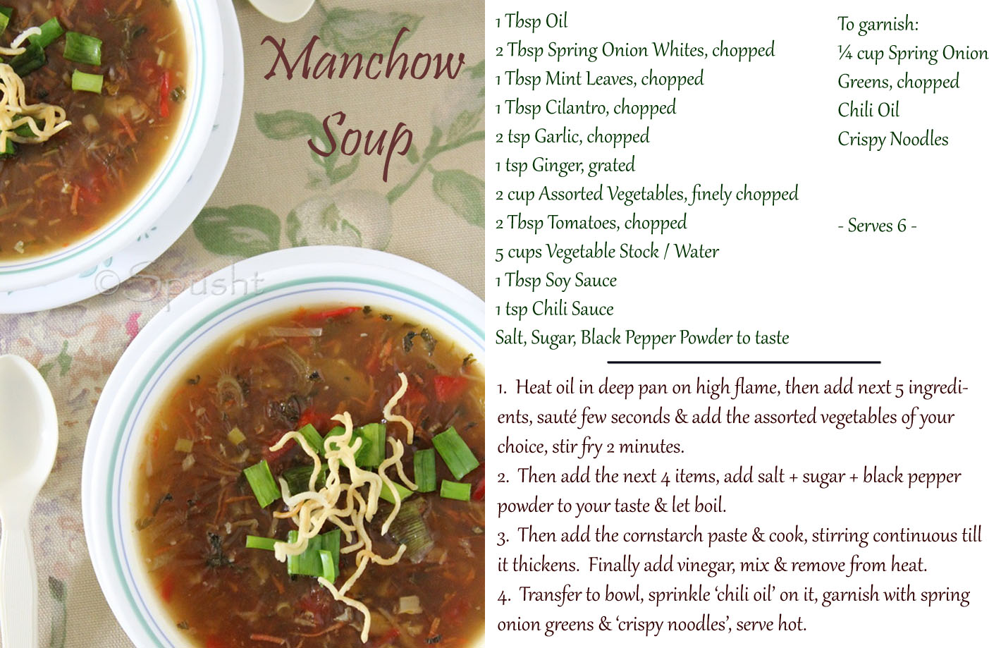 Spusht: Manchow Soup: Indo - Chinese Food
