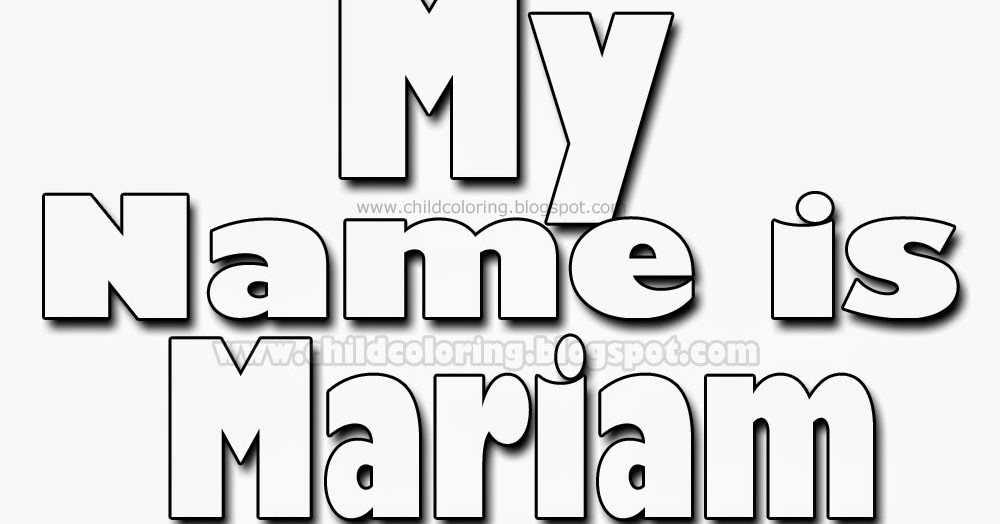 My Name is Mariam to coloring - Names Coloring ~ Child Coloring