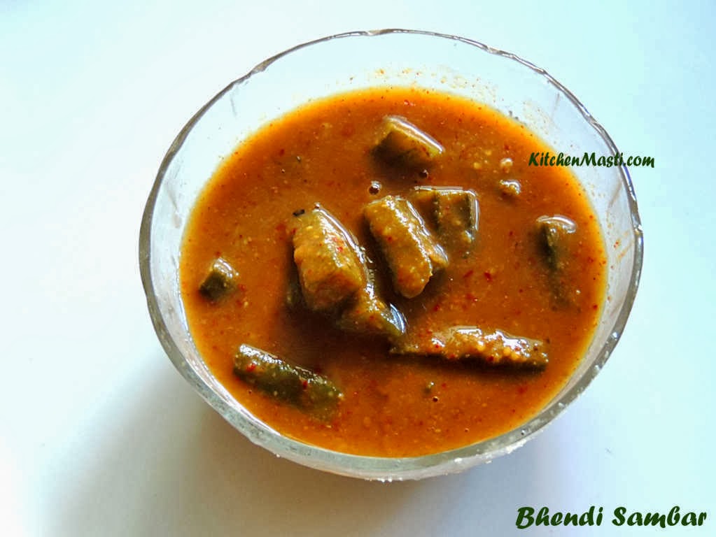 Okra ( Ladies Finger / Bhendi ) Sambar / Bendekayi huli | Vegetarian ...