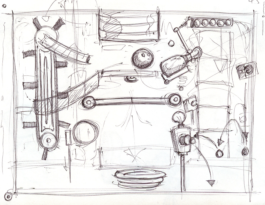 sweetly grotesque: Concept Sketches: Goldberg Machine