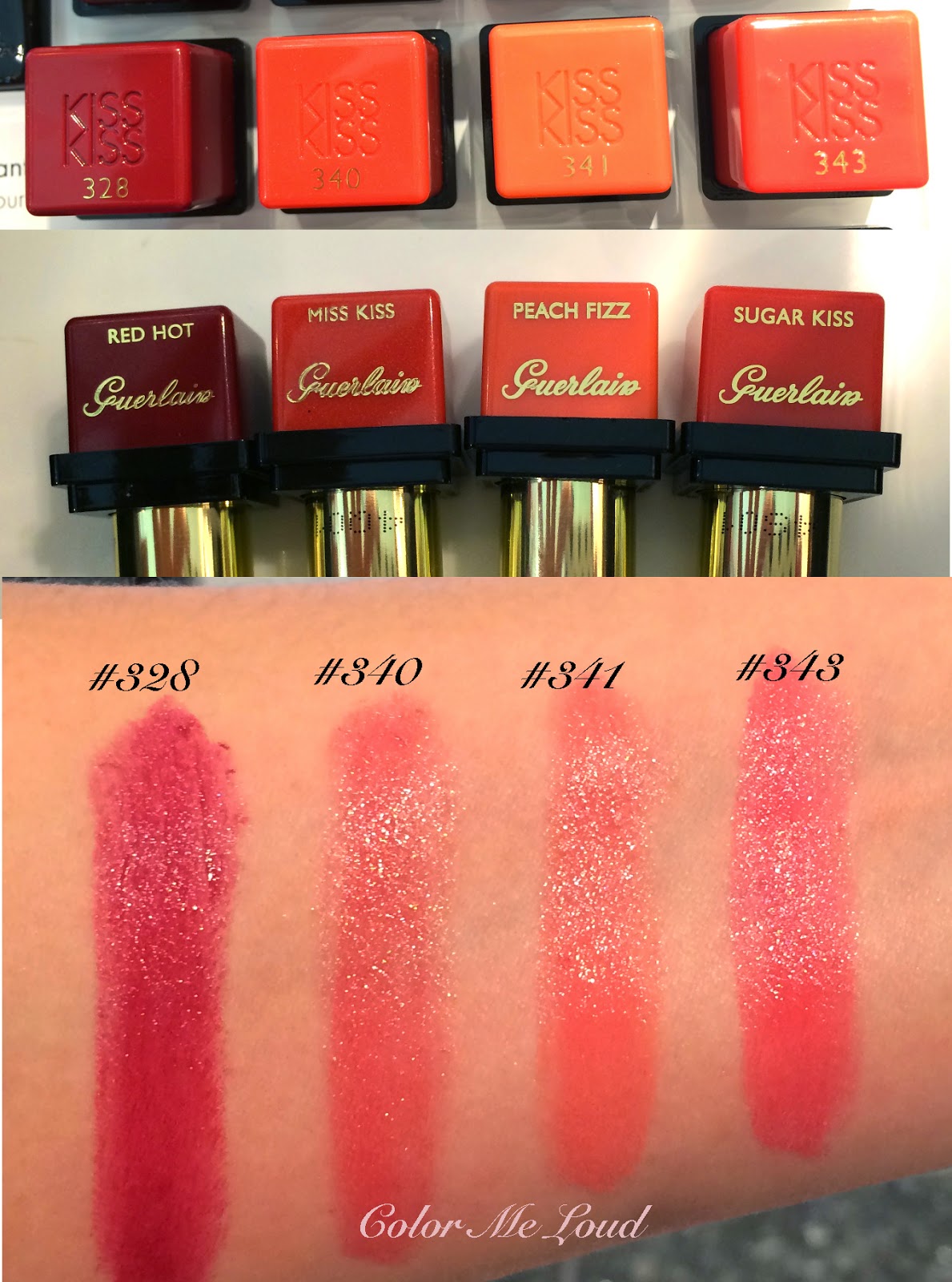 Guerlain Kiss Kiss Lipsticks, Swatches of all the Shades | Color Me Loud