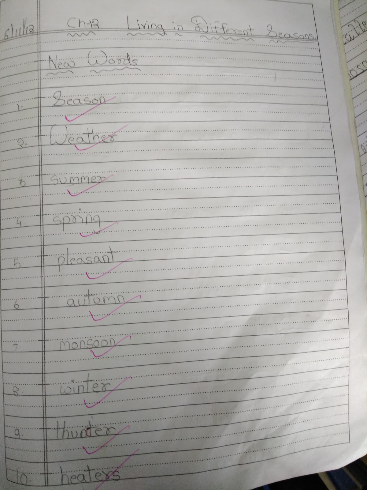 EVS Ch-12 Living In Different Seasons (Notebook)