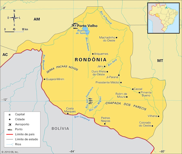 Blog de Geografia: Mapa de Rondônia