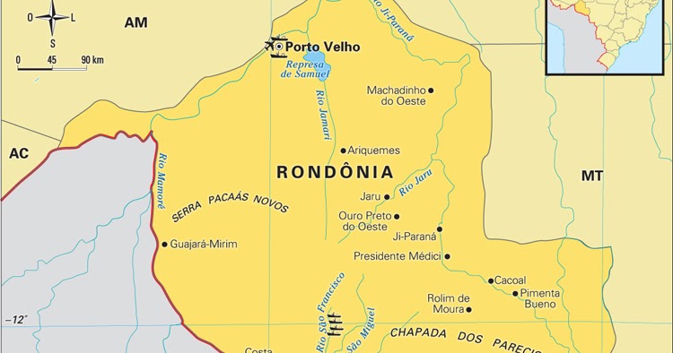 Blog de Geografia: Mapa de Rondônia