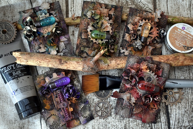 Mezzanotteskapar- Mixed Media made by Katja: Fall inspired ATC cards