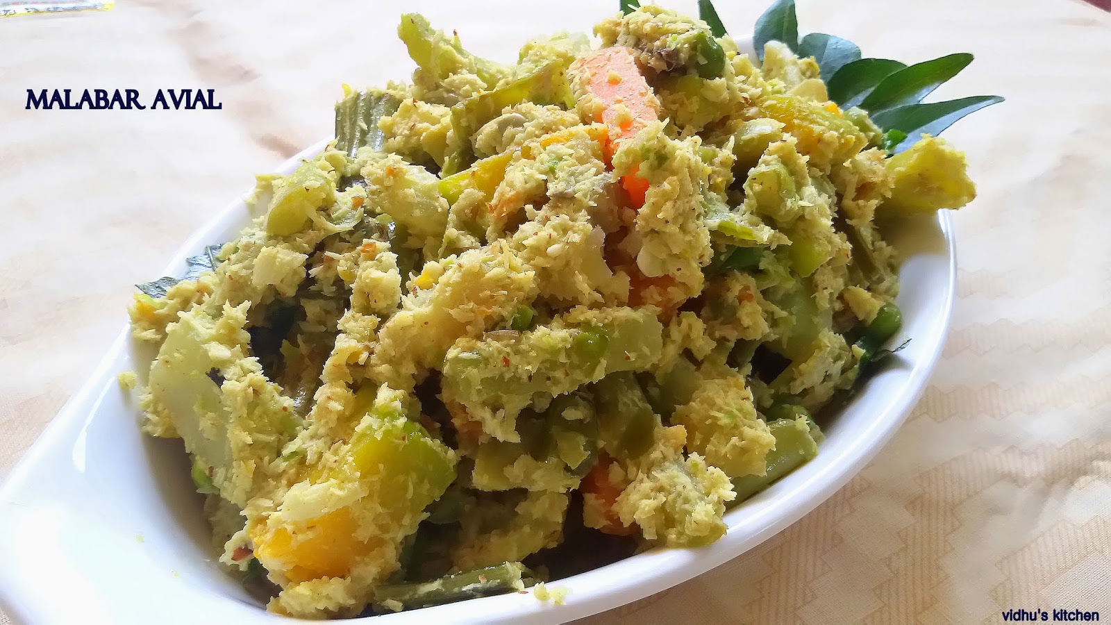 Vidhu's kitchen: Malabar Avial Recipe / Mixed Vegetables In Coconut