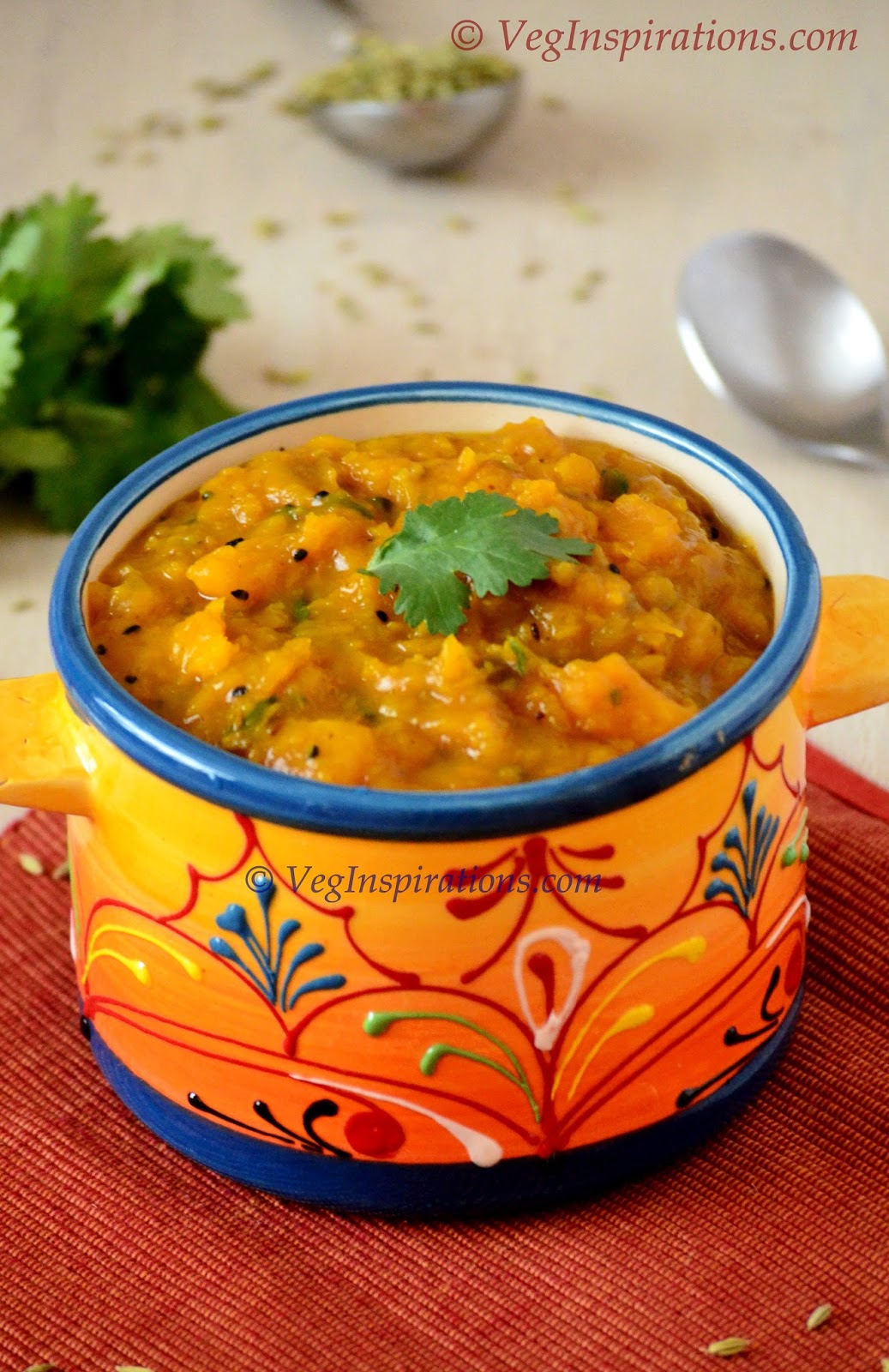 Kaddu ka Bharta ~ Vegan Butternut squash / Pumpkin curry | Veg Inspirations