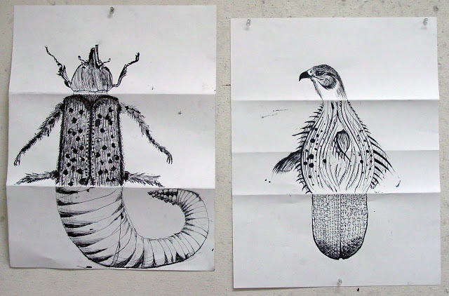 Skyline High School Graphic Design 1: Exquisite Corpse Collaboration