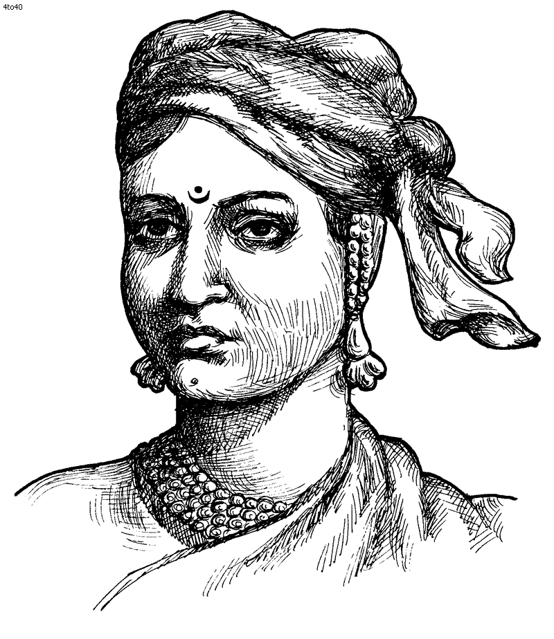 Jhansi Rani Lakshmi Bai Sketch Coloring Page