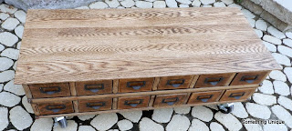Crafty in Canada: Card catalog turned coffee table